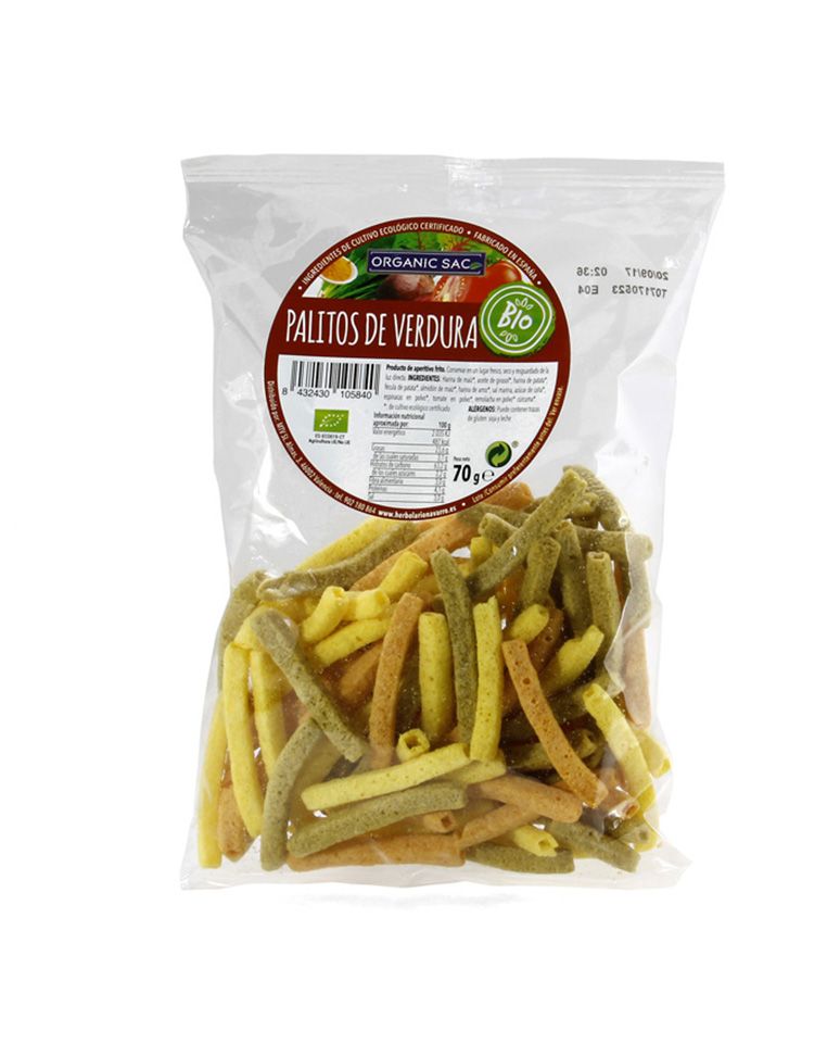 Bio Palitos de Verduras 70g Organic Sac | Herbolario Navarro